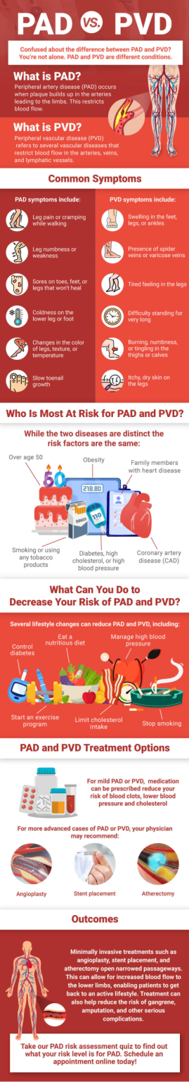 Peripheral Artery Disease (PAD) vs. Peripheral Venous Disease (PVD)